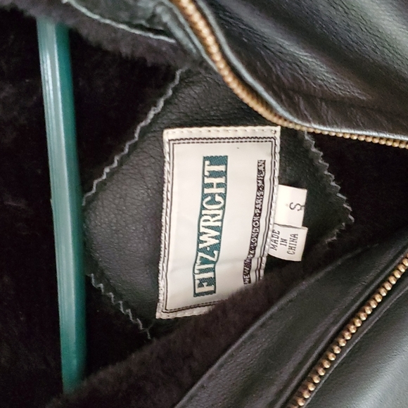 Fitz Wright | Jackets & Coats | Leather Coat Full Length Faux Fur Lined ...